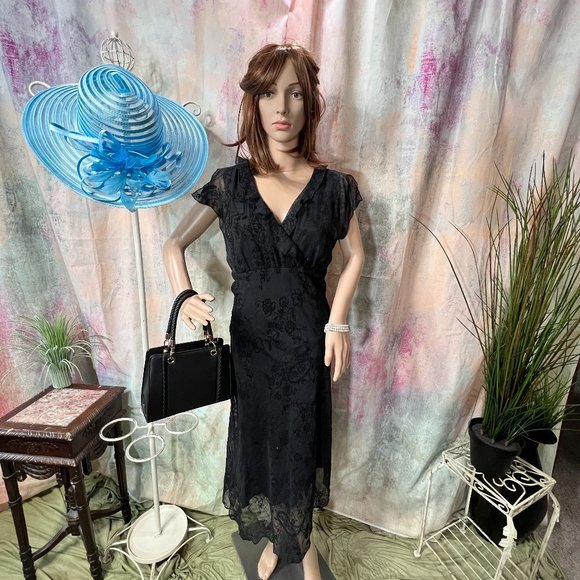 CDC | Dresses | Cdc Amazing Sheer Lace Overlay Dress Floral Design ...